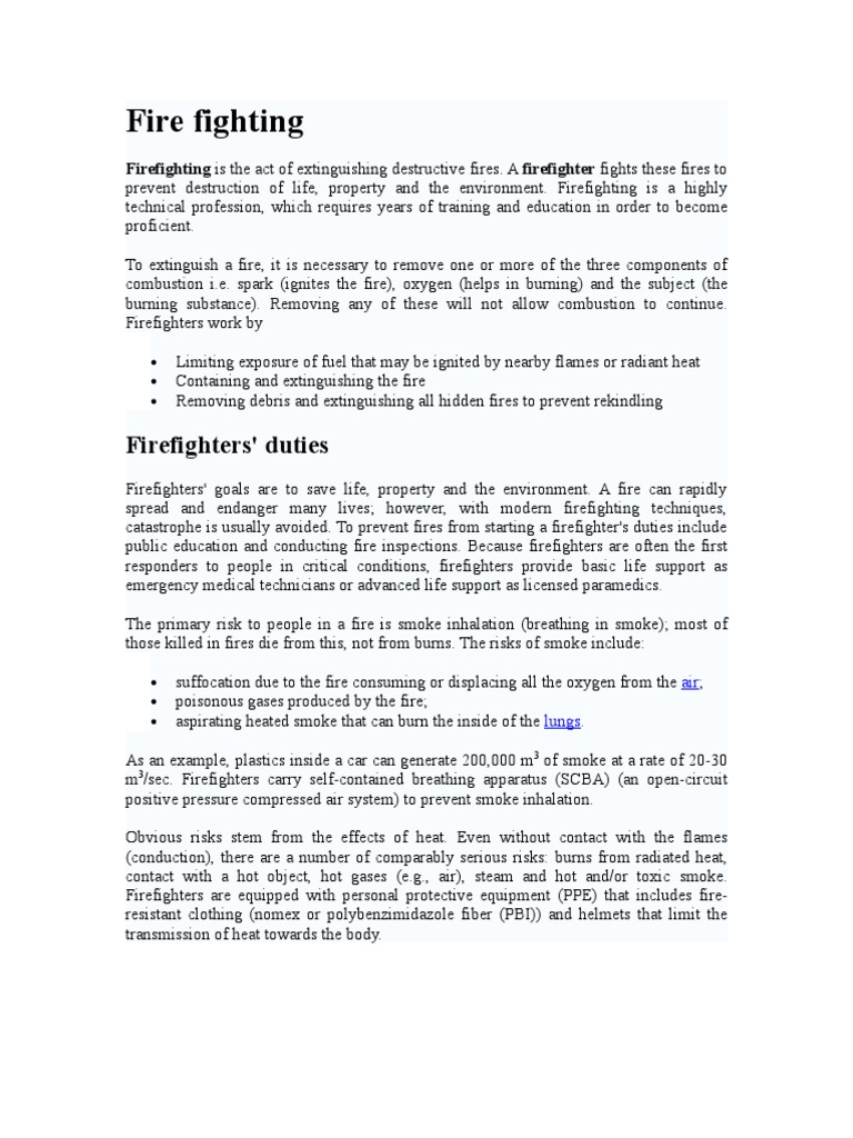Fire Fighting Terms | PDF