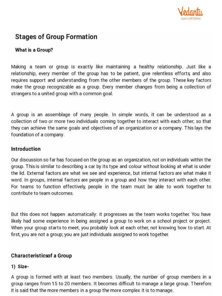 Stages of Group Formation | PDF