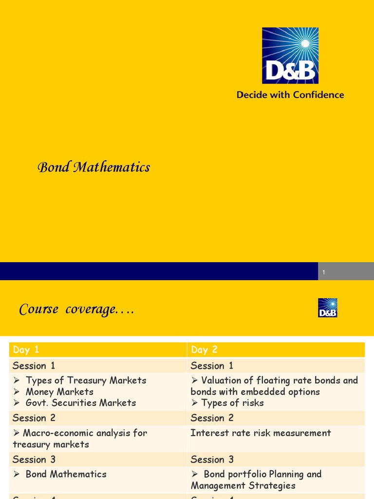 Bond Mathematics Overview and Strategies | PDF | Bond Duration | Time ...