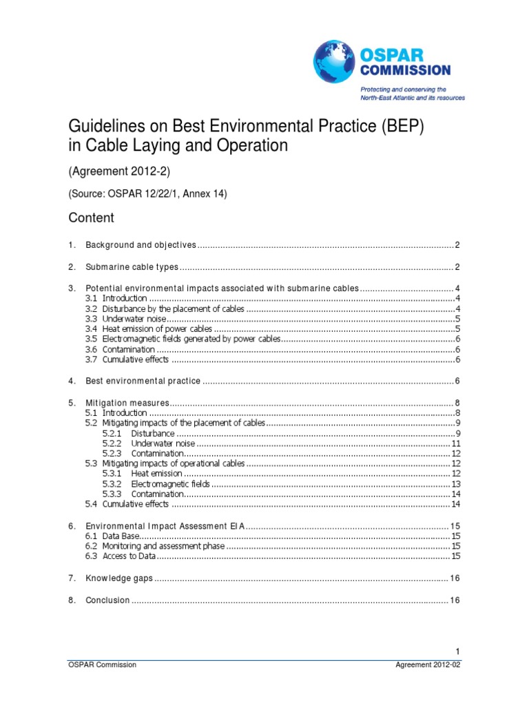 Best Practices for Submarine Cables | PDF | Environmental Impact ...