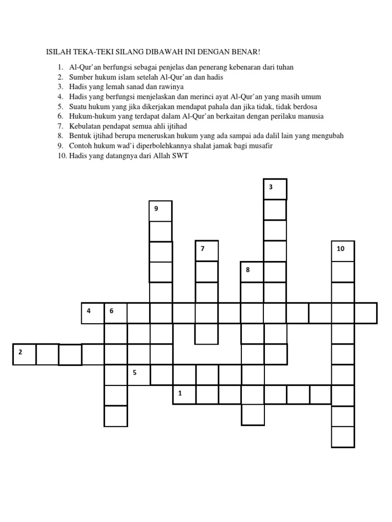 Teka-Teki Silang | PDF