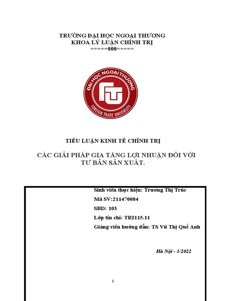 Tiểu luận ktct | PDF