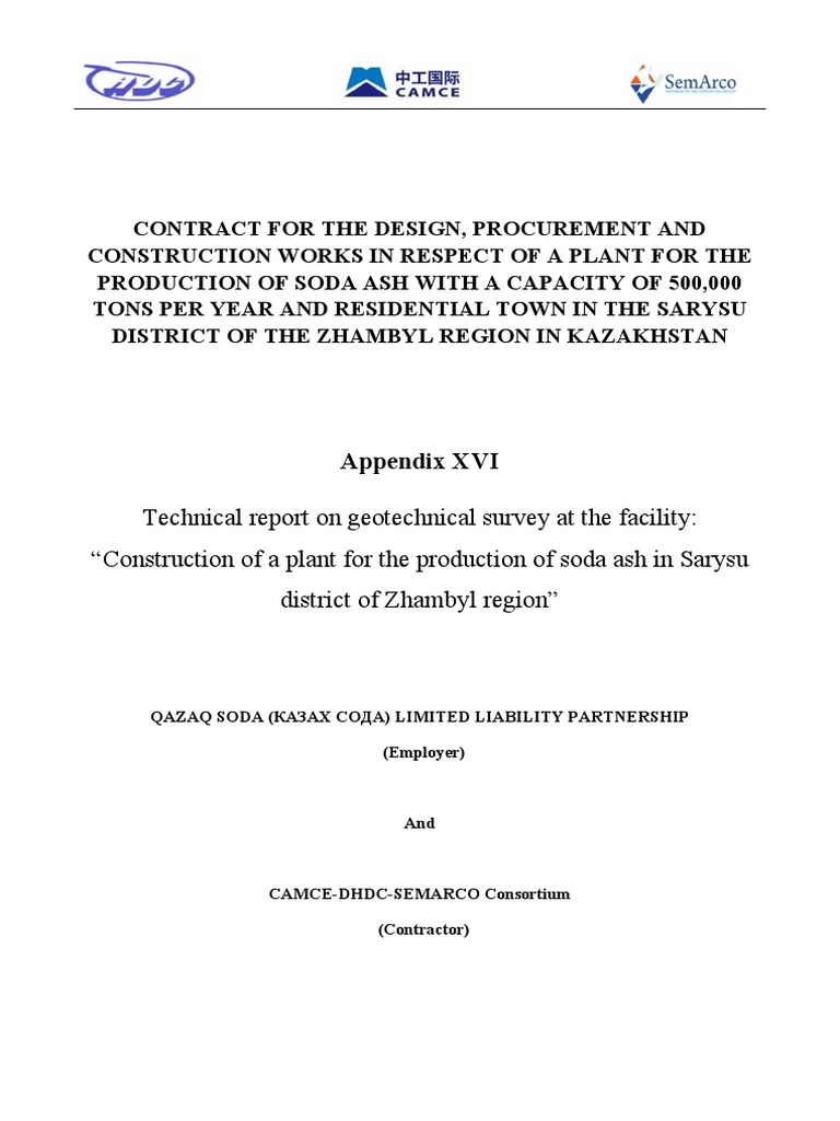 Appendix XVI Technical Report On Geotechnical Survey | PDF | Concrete | Soil