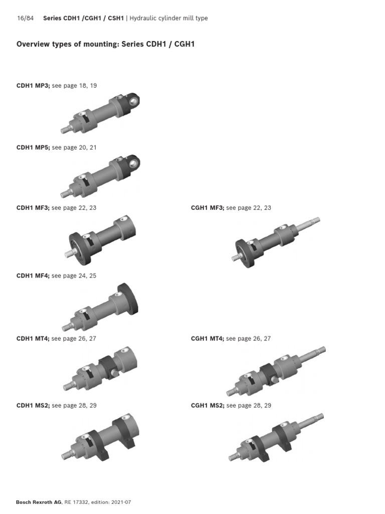 CDH1 Hydraulic Cylinder Overview | PDF | Piston | Engines