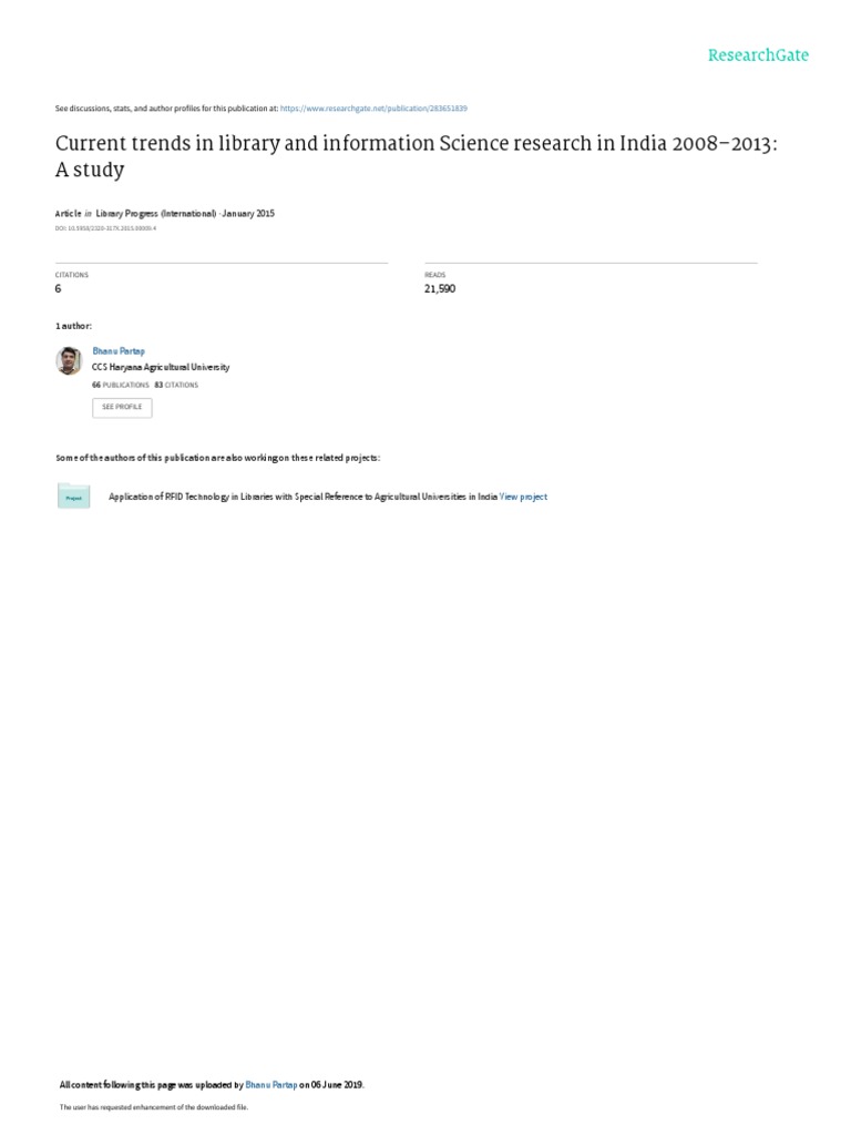 Library Progress Paper | PDF | Library Science | Doctor Of Philosophy