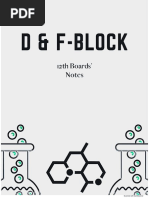 D and F Block Class 12th Notes | PDF