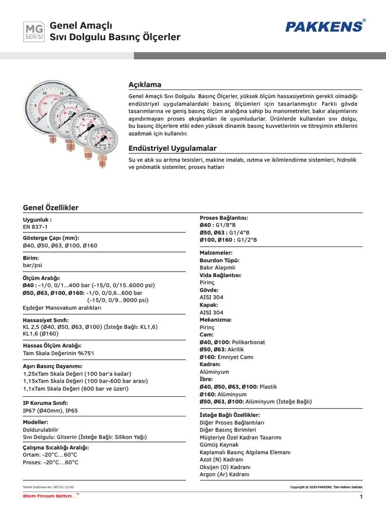 Pakkens Manometer Datasheet | PDF