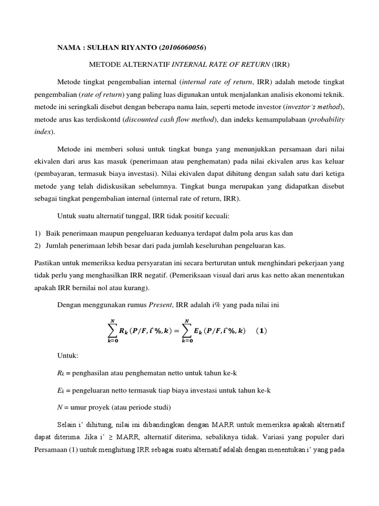 Sulhan Riyanto - Irr | PDF