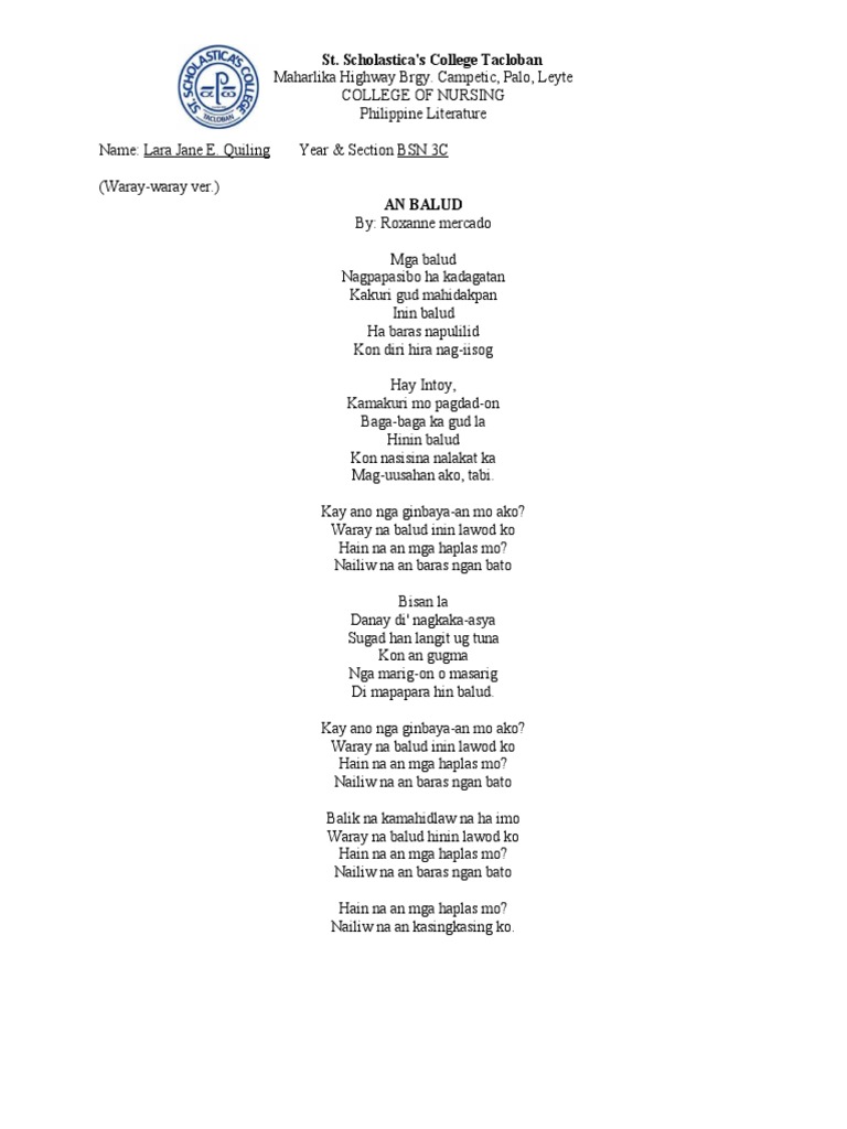 Siday Quiling | PDF | Philippines | Languages Of Southeast Asia