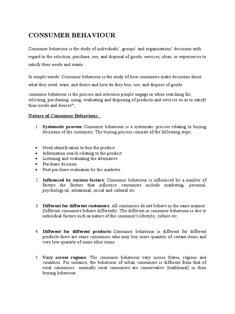 Consumer Behaviour | PDF | Consumer Behaviour | Behavior