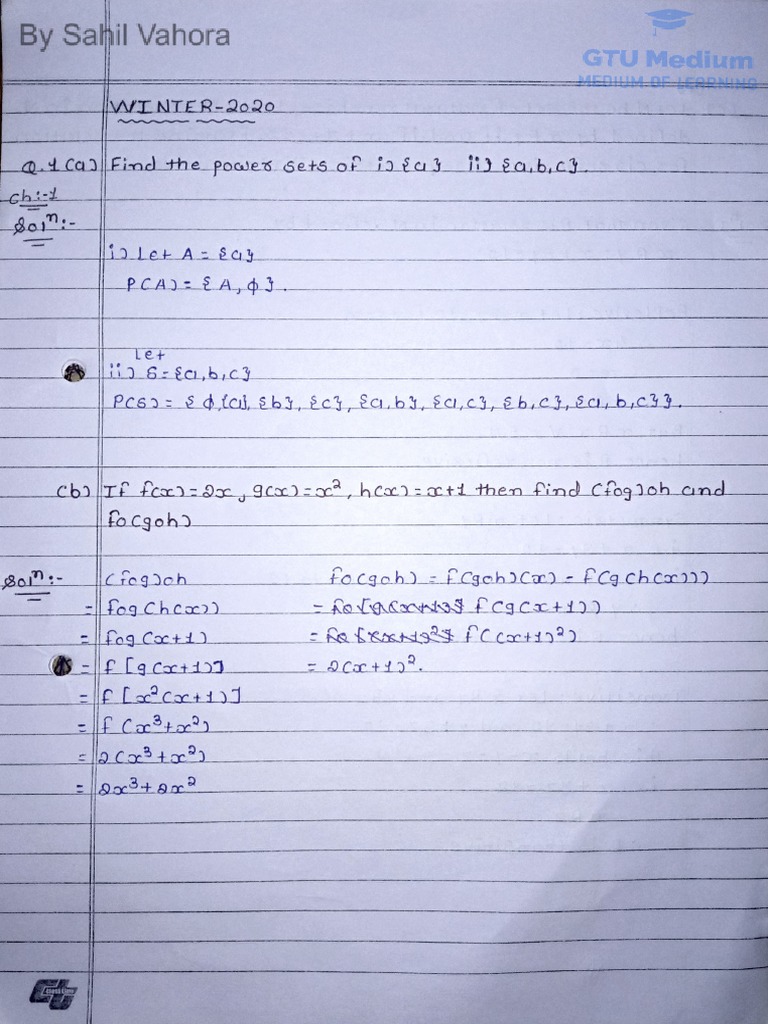 SEM 4 DM Winter 2020 Paper Solution | PDF
