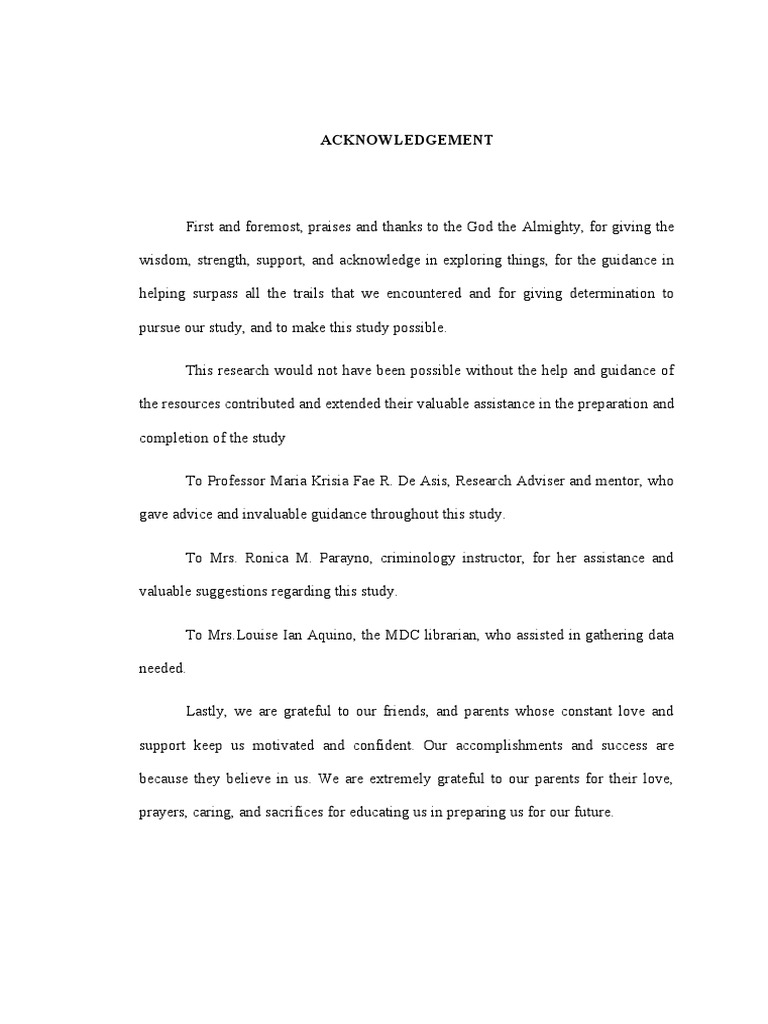 ACKNOWLEDGEMENT | PDF