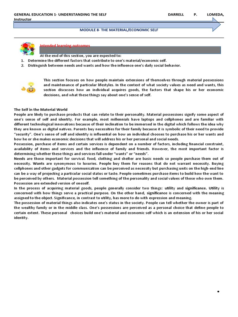 Uts Module 8 | PDF | Identity (Social Science) | Self