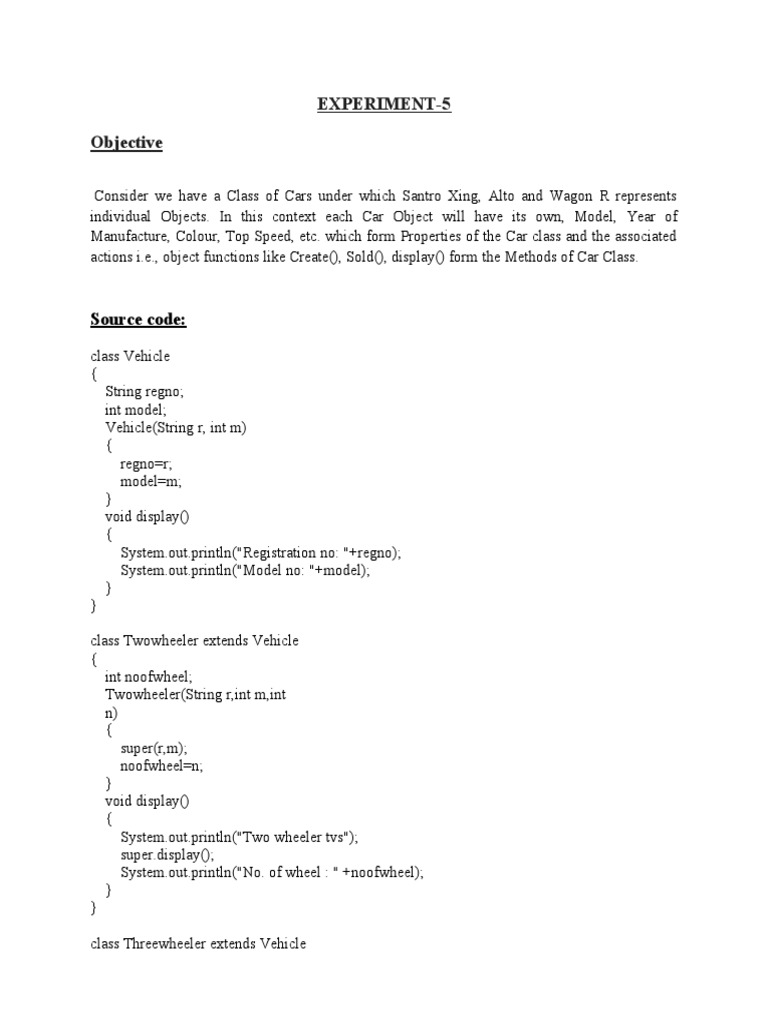 5 8 Practicals Of Java Pdf Class Computer Programming Software Development 
