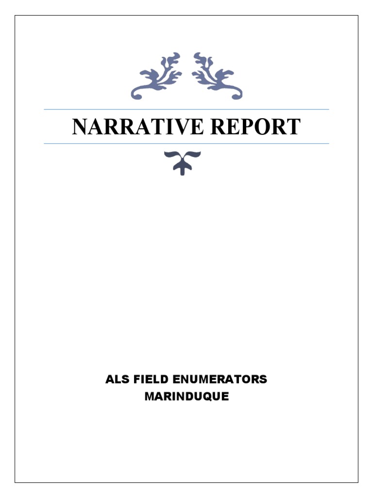Narrative Report - Als Enumerators | PDF Narrative Report - Als Enumerators | PDF