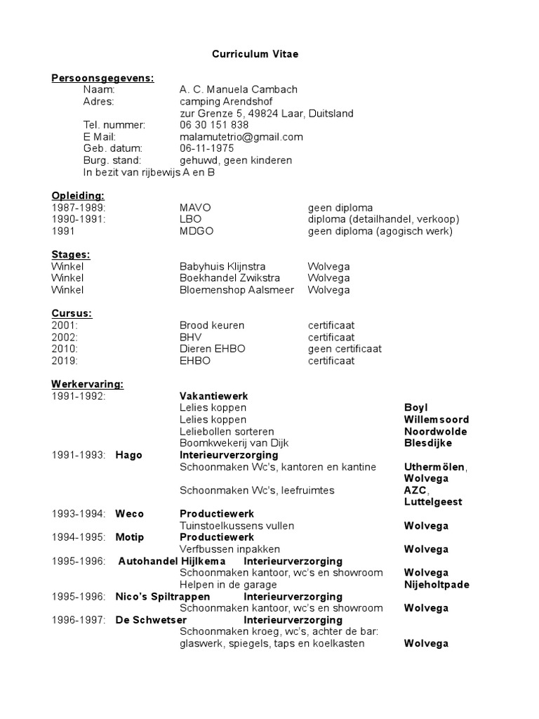 CV AC Manuela Cambach | PDF