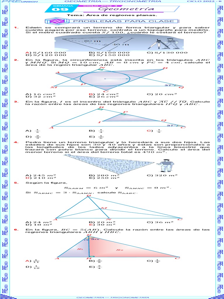 Geom y Trigo (Semana 09 Ciclo 2022 II) | PDF | Triángulo | Geometría