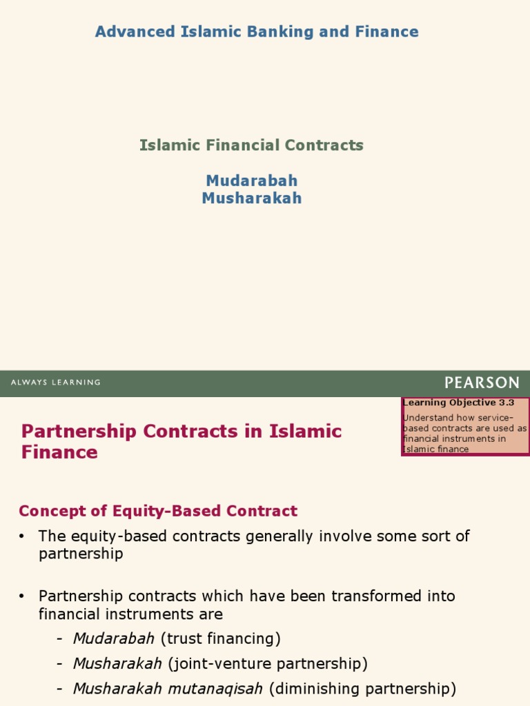 FINA 615 Islamic Financial Contracts - Mudarabah & Musharakah | PDF ...
