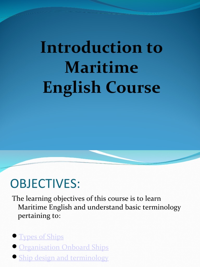 Basic Maritime English Training | PDF | Ships | Transport