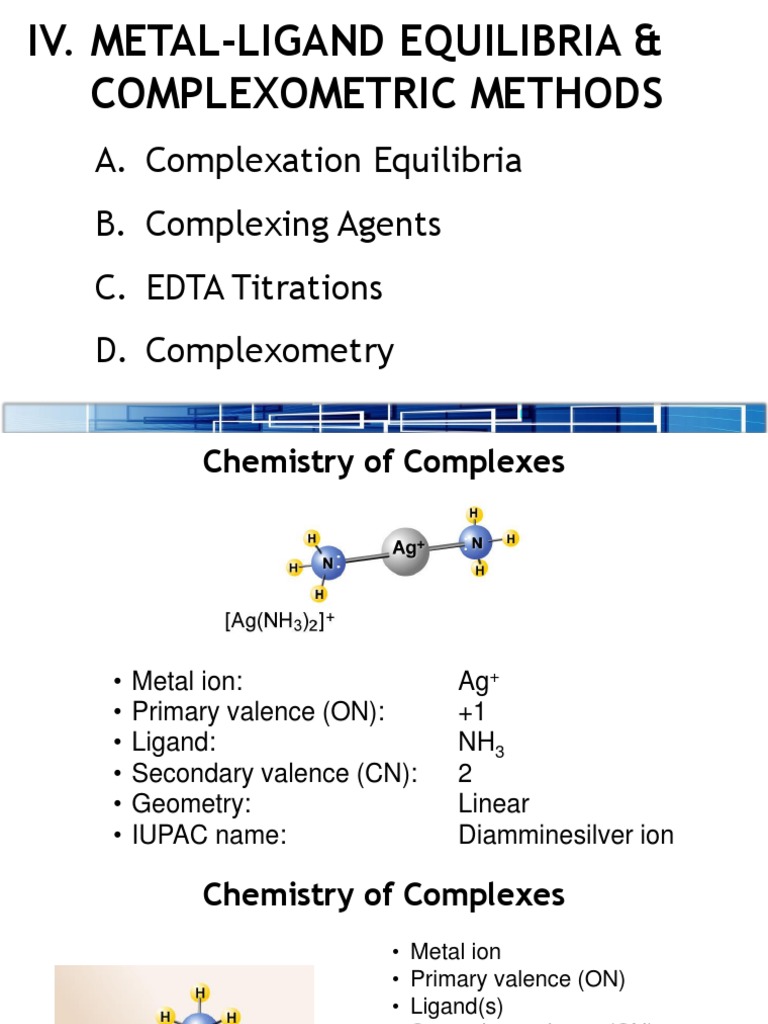 Analytical Slides 4 | PDF | Coordination Complex | Ligand