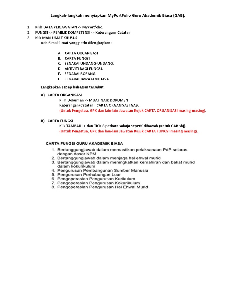 Ringkasan Langkah-Langkah Myportfolio - Gab | PDF