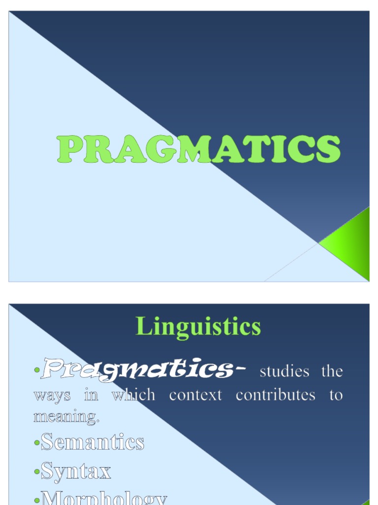 Pragmatics | PDF | Logic | Communication