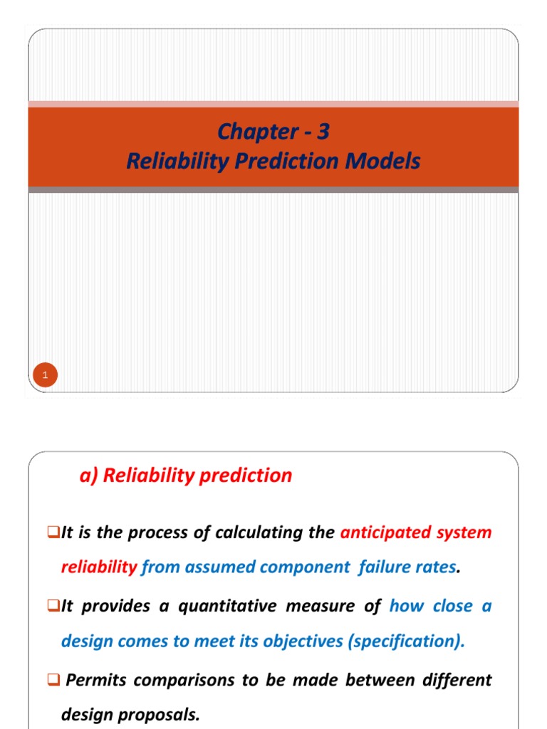 Chapter - 33 Reliability Prediction Models Reliability Prediction Models | PDF | Reliability ...