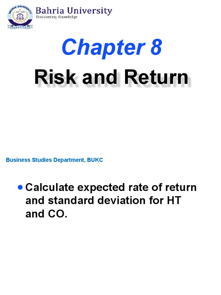 Lecture 10 Risk - Return 03102022 112616pm | PDF | Financial Risk | Beta (Finance)