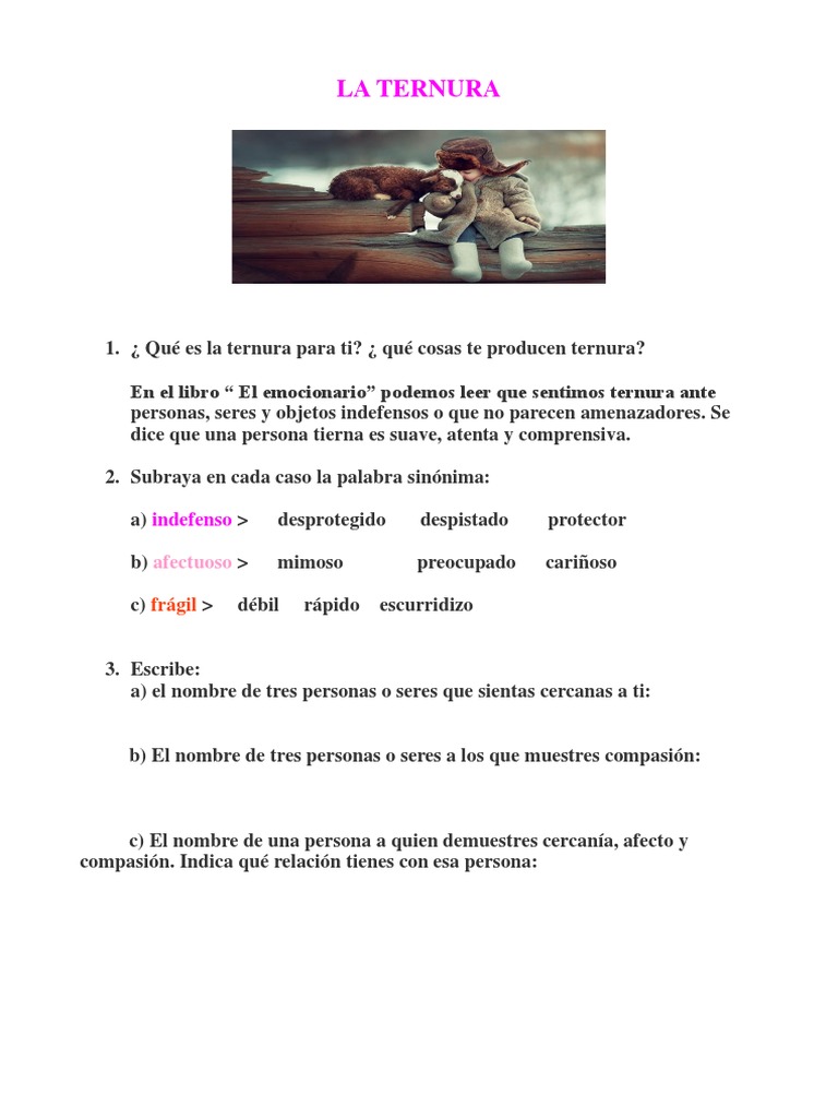 Definición y Ejemplos de Ternura | PDF | Ficción general