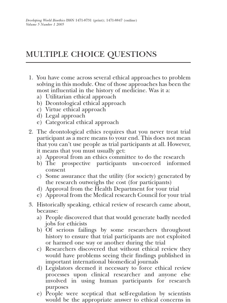 Mcqs | PDF | Informed Consent | Clinical Trial