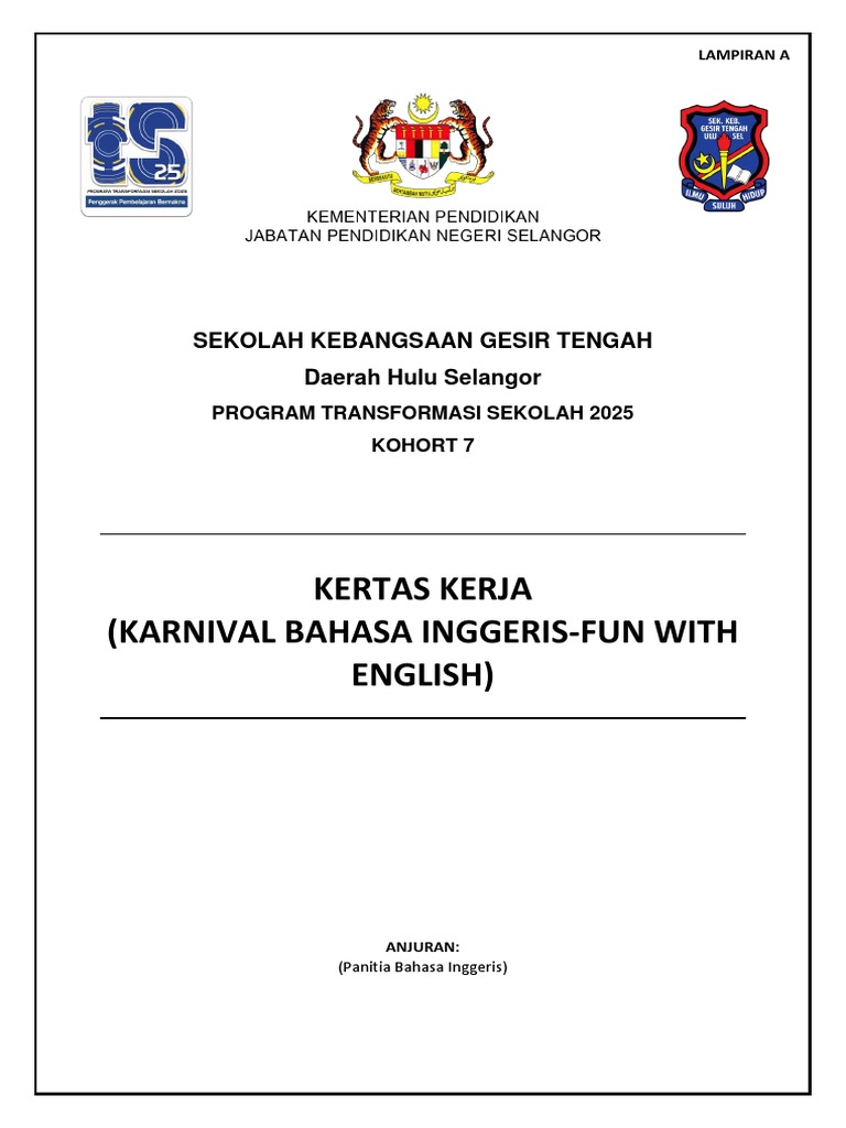 Kertas Kerja Program Panitia Bahasa Inggeris TS25 | PDF