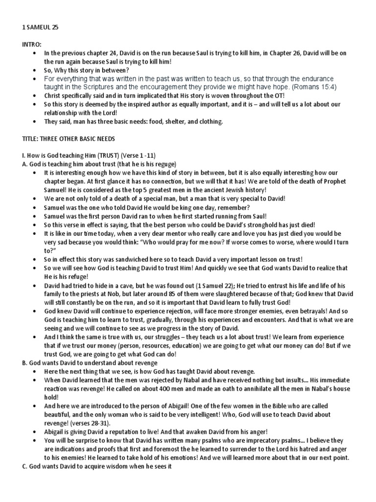 1 Samuel 25 | PDF | David | Wisdom