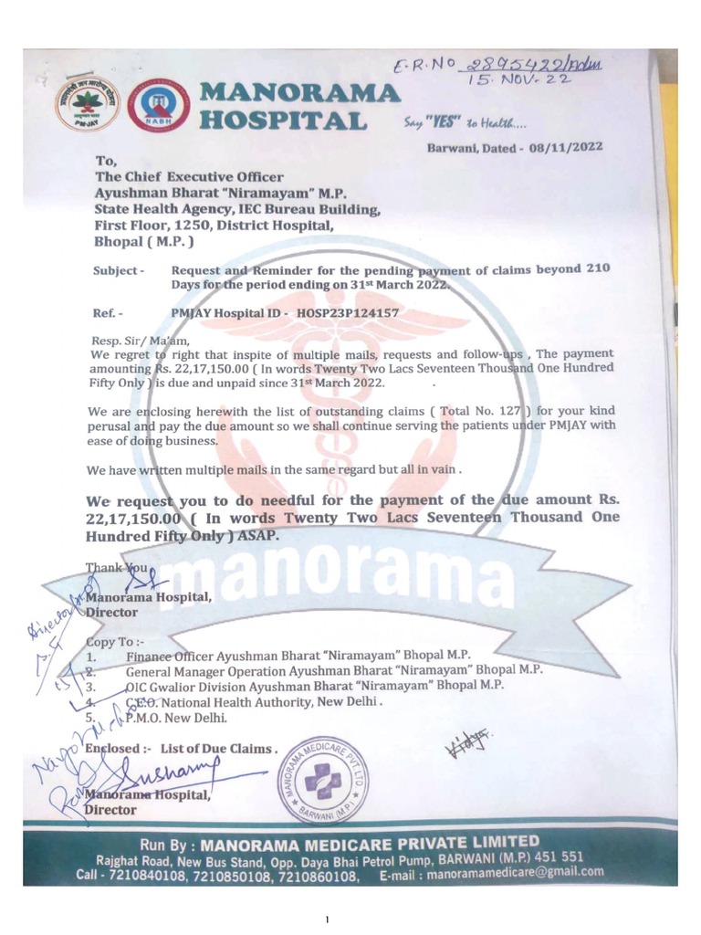 Manorama Hospital, MP | PDF