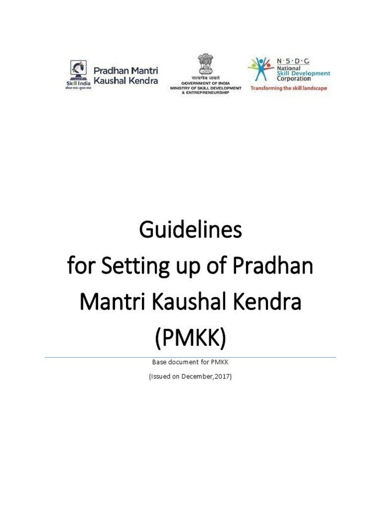 PMKK Guidelines December 2017 | PDF | Business | Economies
