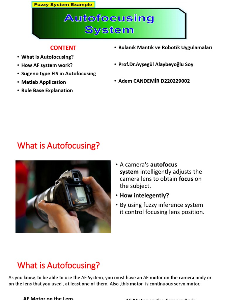 Autofocusing System With Fuzzy Logic Application | PDF | Autofocus | Camera