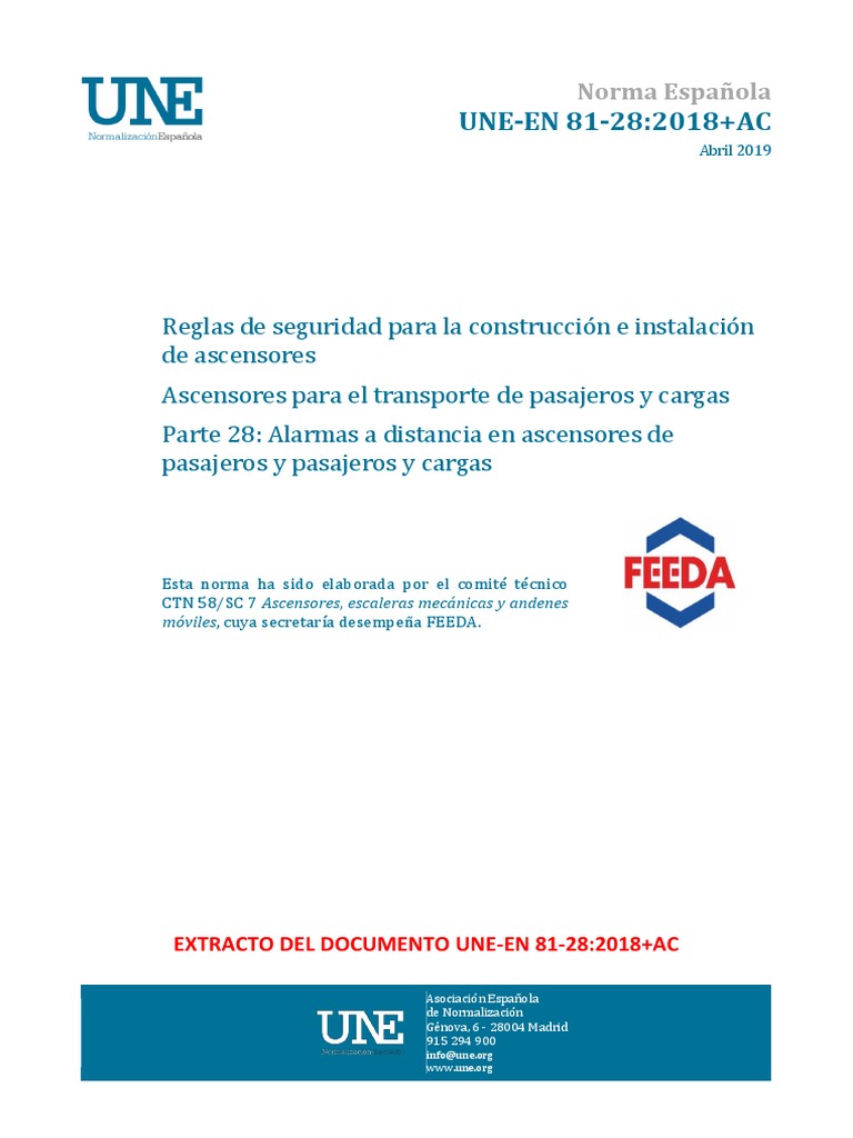 (Ex) Une en - 81 28 2018+ac 2019 | PDF | Ascensor