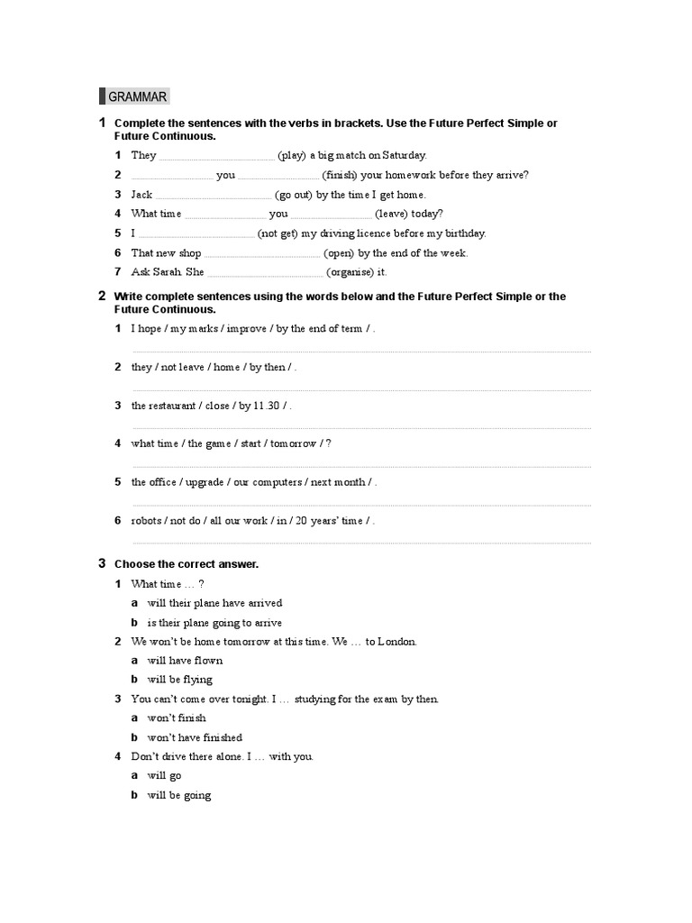 Future Perfect Simple And Continuous Pdf Unmanned Aerial Vehicle
