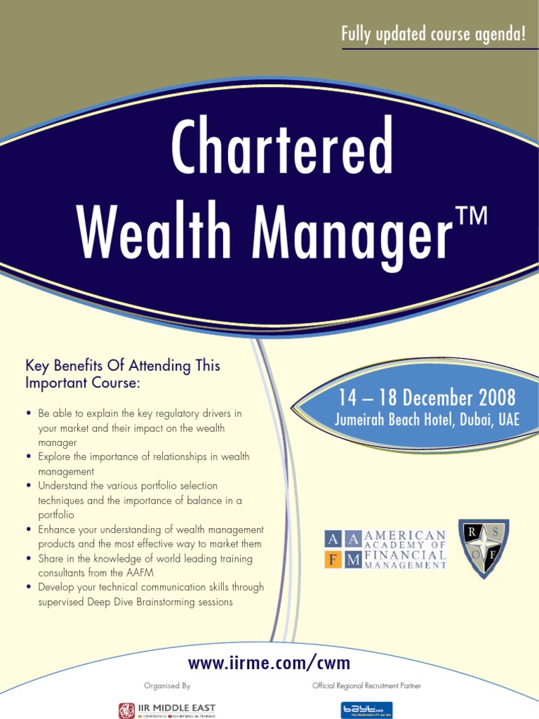 Chartered Wealth Manager | PDF | Wealth Management | Bonds (Finance)