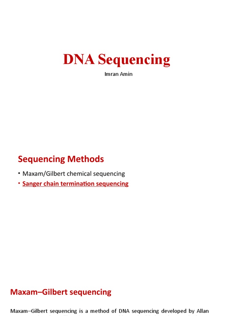 Lecture Sanger Seq | PDF | Dna Sequencing | Sequencing