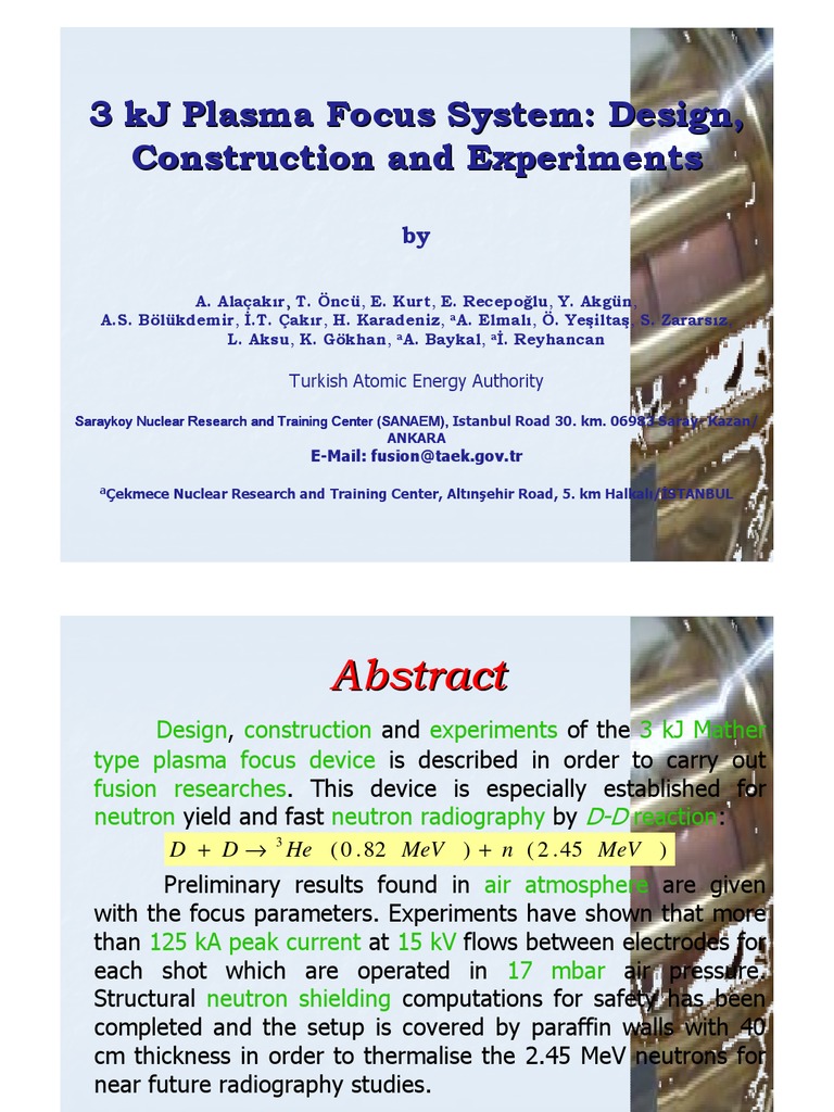 Plasma Focus 3 | PDF | Nuclear Fusion | Plasma (Physics)