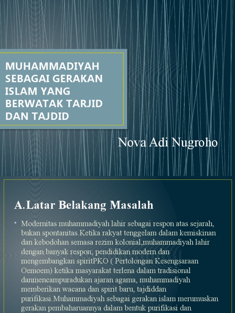 Muhammadiyah Sebagai Gerakan Islam Yang Berwatak Tarjid Dan | PDF