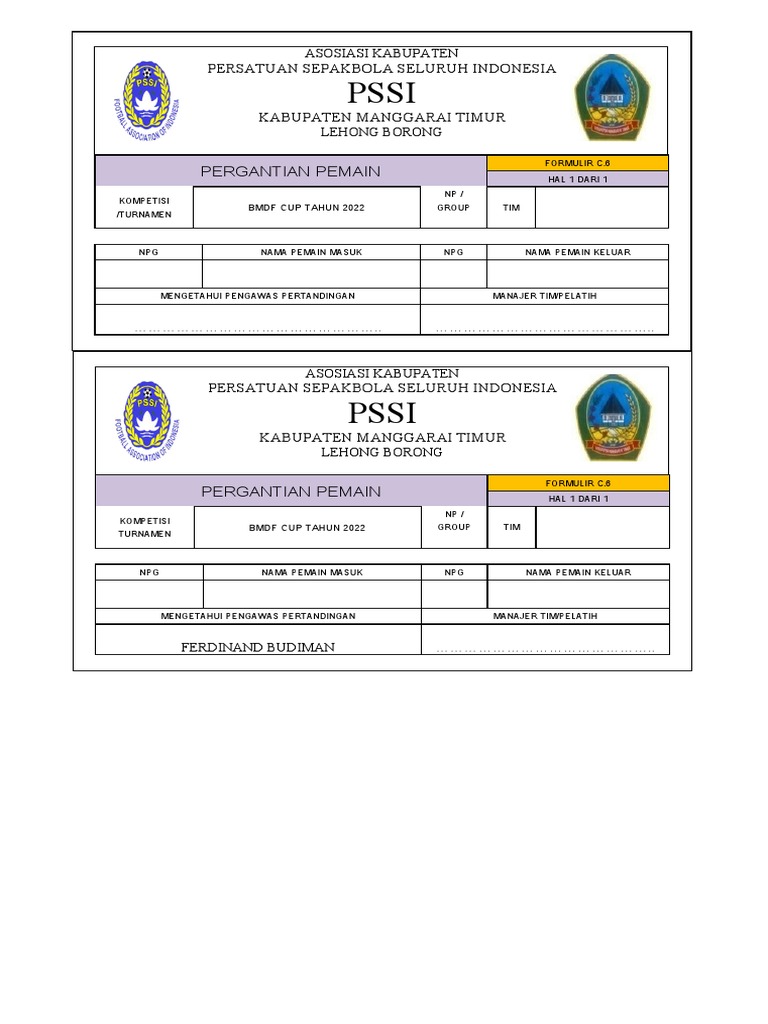Format Pergantian Pemain | PDF