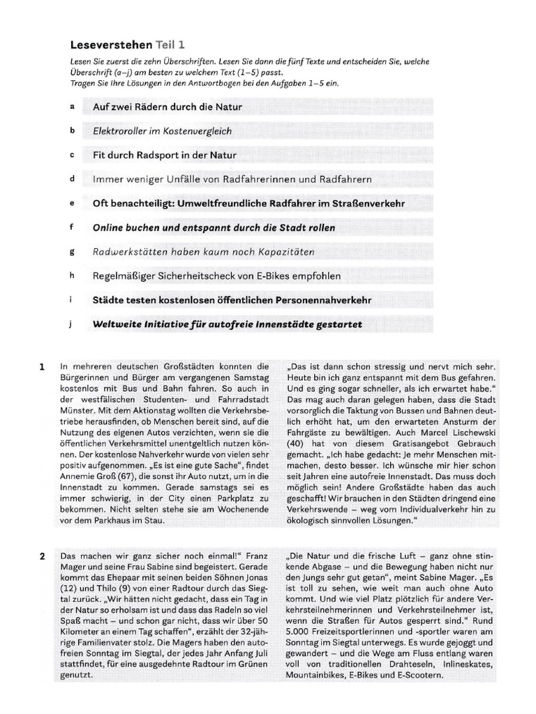 Leseverstehen | PDF