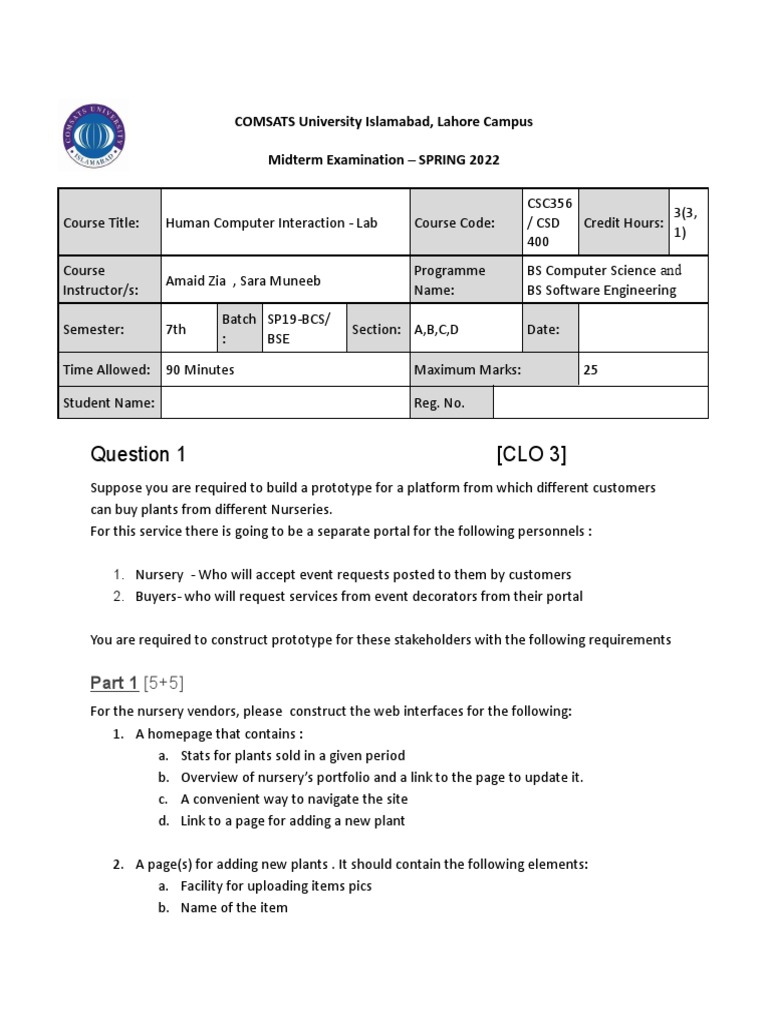 Wednesday - MID Term Lab SP22-1 | PDF | User Interface | Information Technology Management