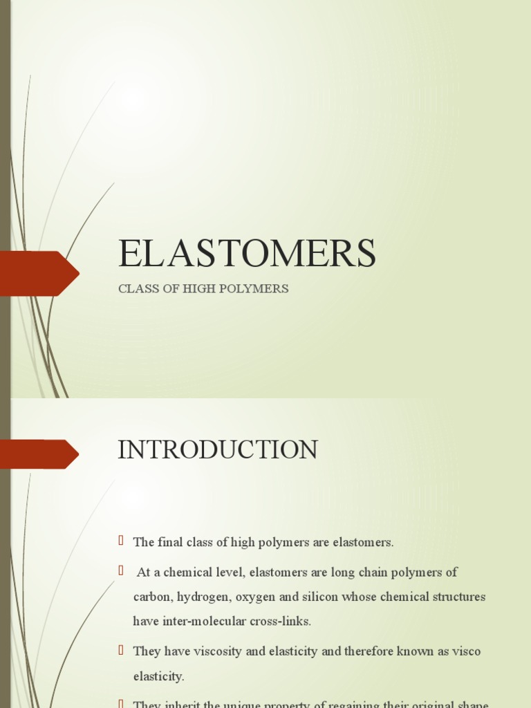 ELASTOMERS | Download Free PDF | Elastomer | Polymers