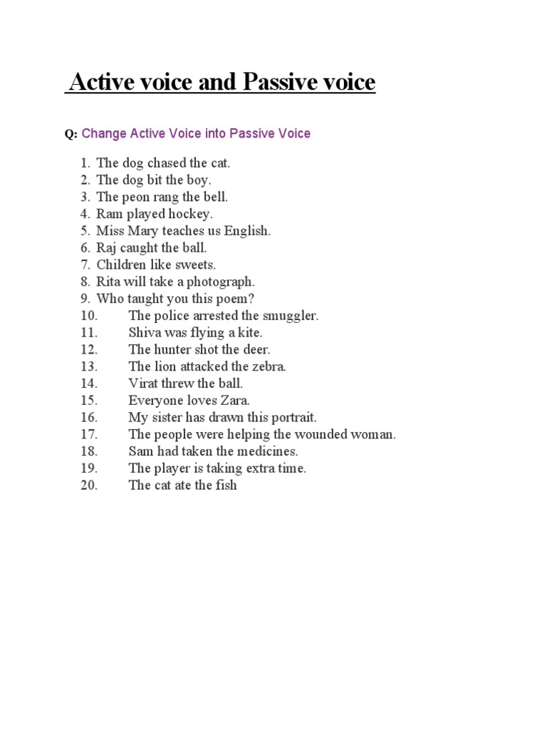 Active and Passive Voice Exercises | PDF | Language Arts & Discipline