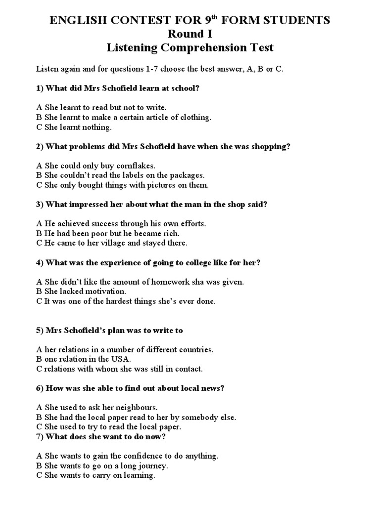 English Contest 9th Form | PDF | Telegraphy | Books