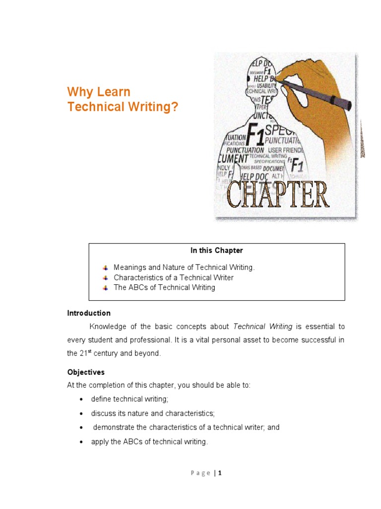 Chapter 1 Why Learn Technical Writing | PDF | Narration | Writers