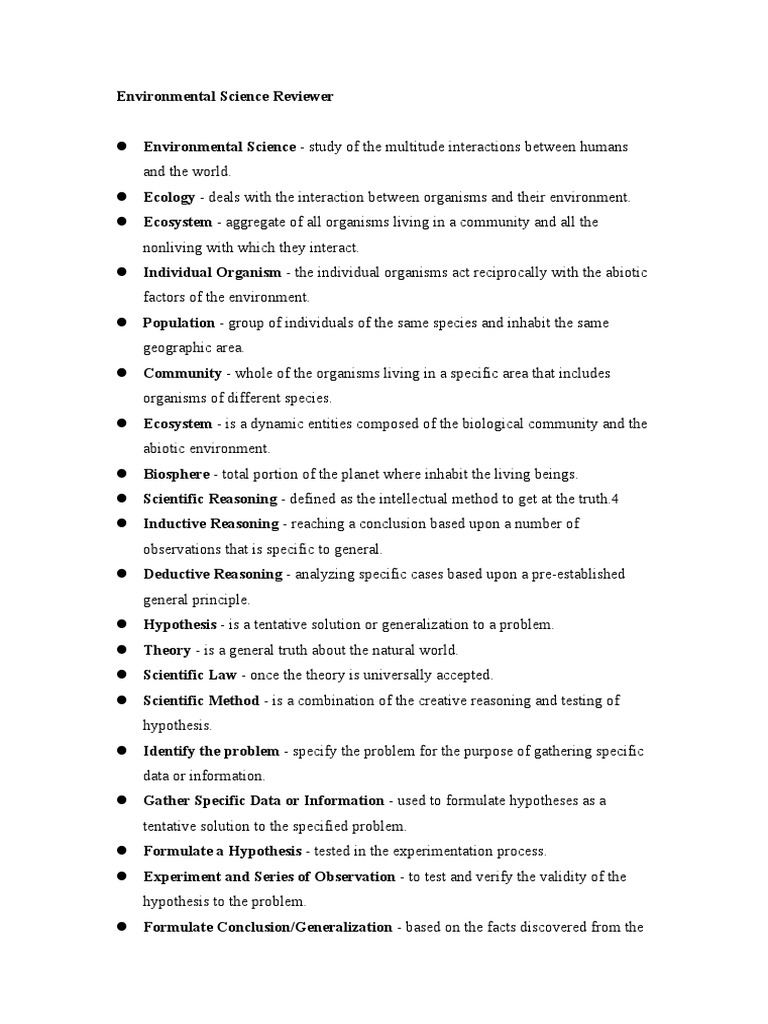 Environmental Science Study Guide | PDF | Science | Ecosystem