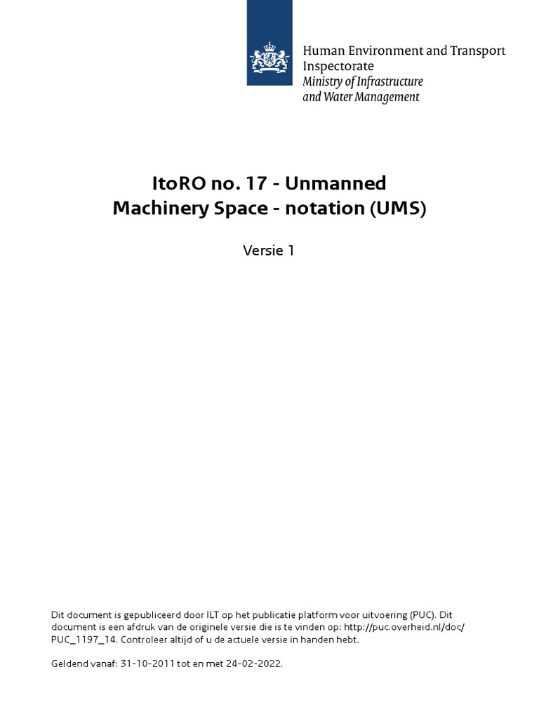 ItoRO No. 17 - Unmanned Machinery Space - Notation (UMS) | PDF